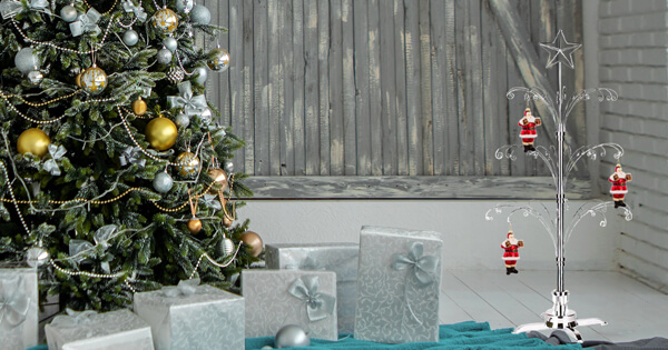 HOHIYA Metal Ornament Display Tree Stand Christmas Rotating 47 Inch