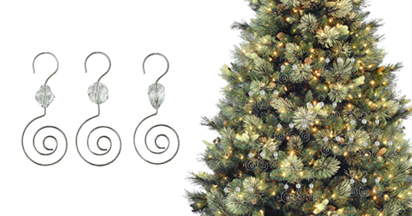 HOHIYA Ornament Hooks Hangers for Christmas Tree with Acrylic Bead ...