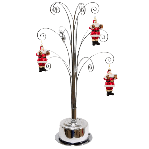 Ornament Display Tree Metal Christmas Stand Silver 20826MS | Hohiya