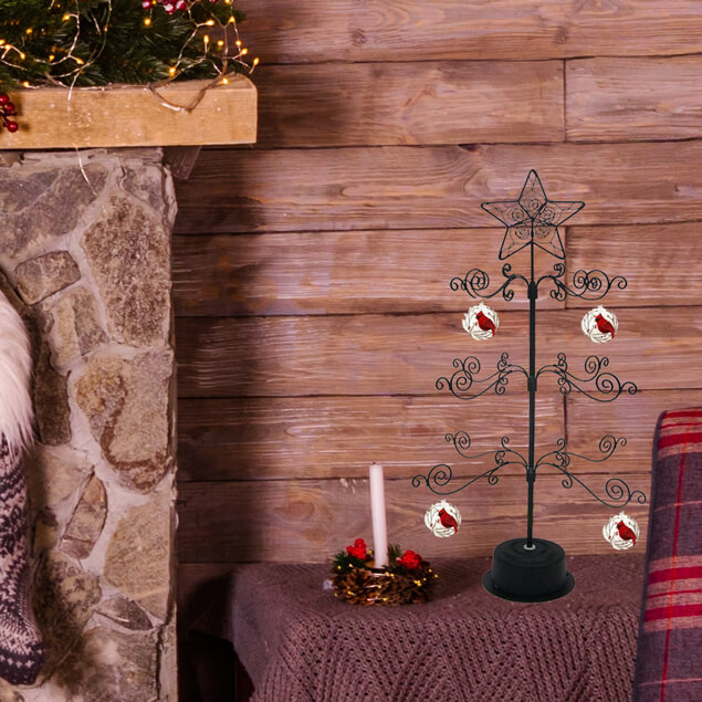 Ornament Display Tree Metal Christmas Stand Black 20832M | Hohiya
